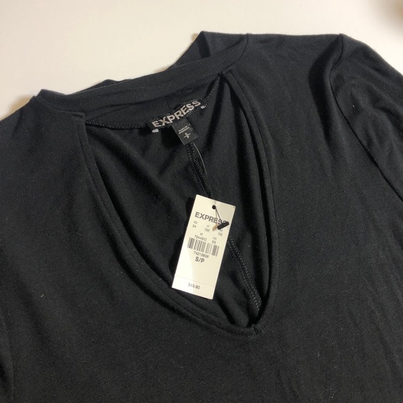 Express | Dresses | Express Keyhole Long Sleeve Black Dress S Nwt ...